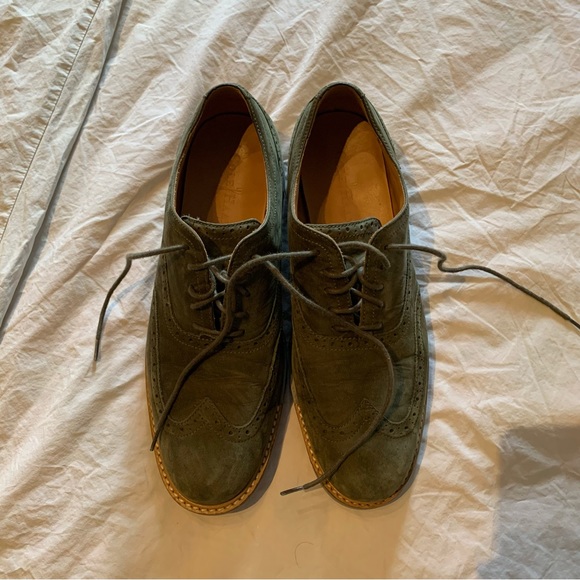 Cole Haan | Shoes | Cole Haan Green Suede Oxford Lace Up 9 | Poshmark
